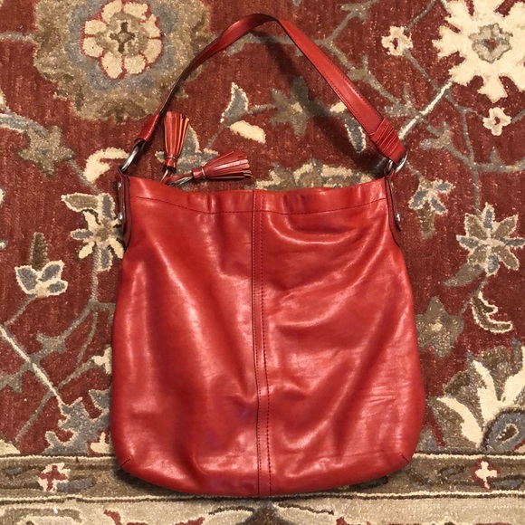 Coach | Bags | Coach Rust Shoulder Bag With Tassels 20 | Poshmark